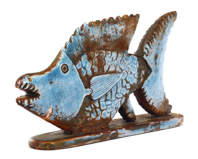 An Egyptian Aquatic Harmony Steatite Fish Statuette