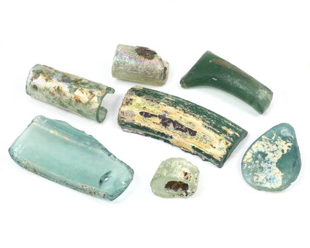 Collection Of Ancient Roman Glass Fragments, C. 1st 4th Century Ce
