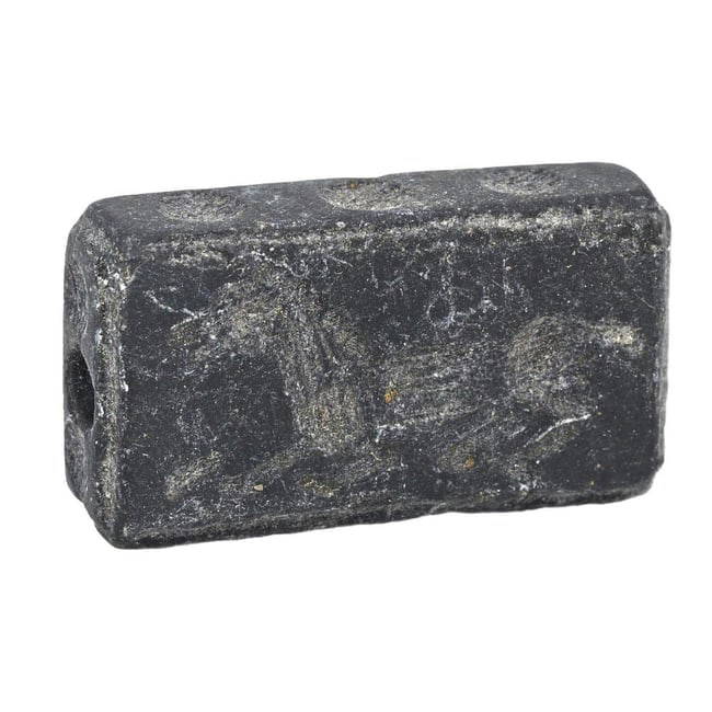 Ancient Mesopotamian Double Convex Basalt Seal Stamp Auction