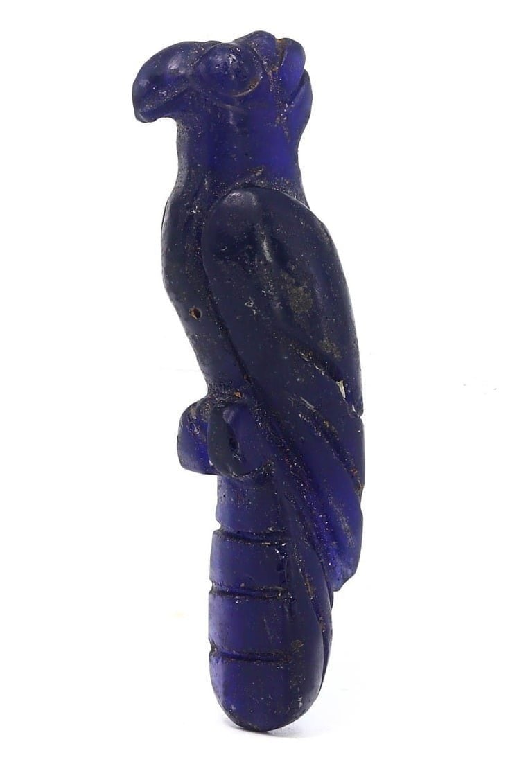 Antique Egyptian Carved Glass Falcon Zoomorphic Figurine Sculpture Auction