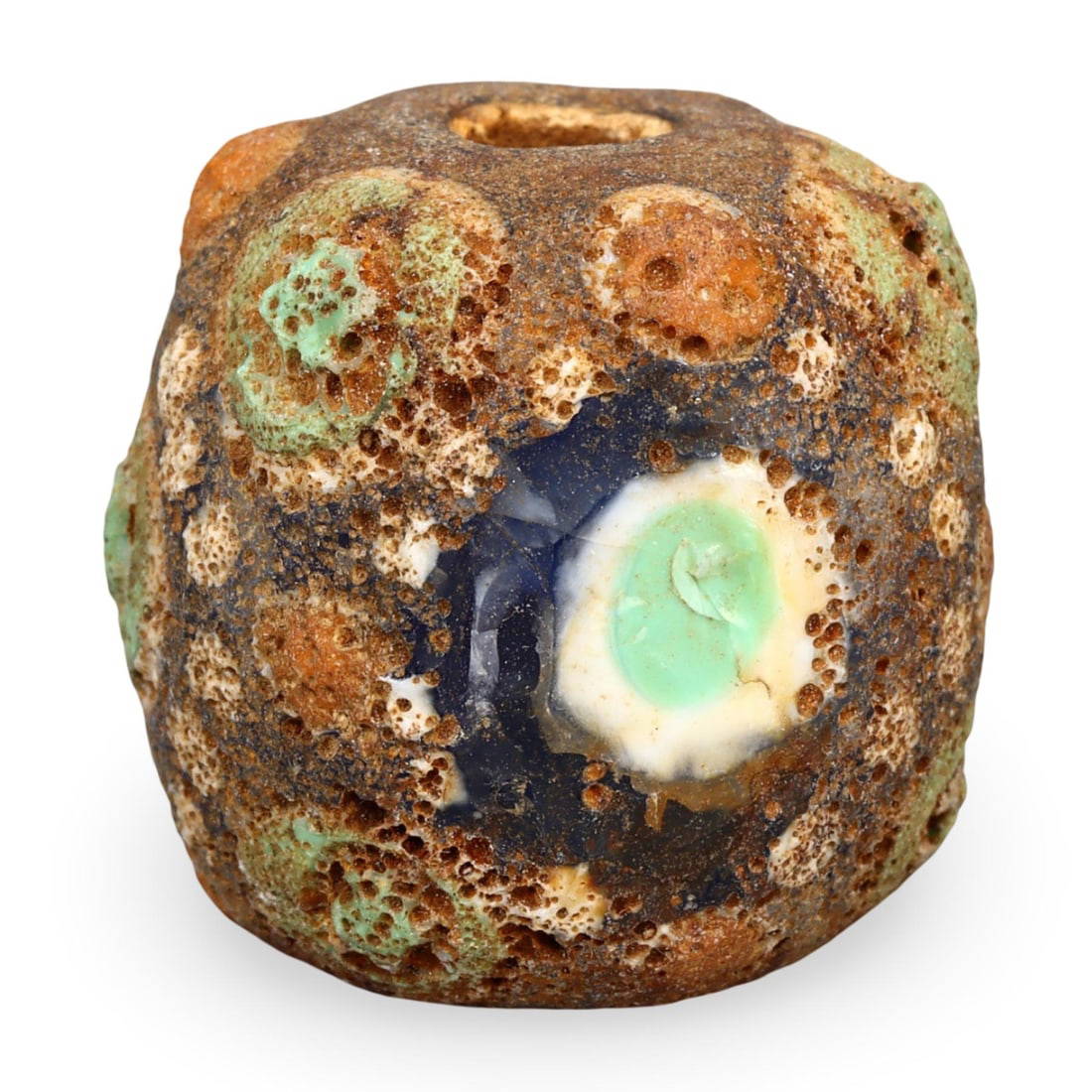 Ancient Eastern Zhou To Han Dynasty Compound Eye-bead With Eyelets, 4th ...