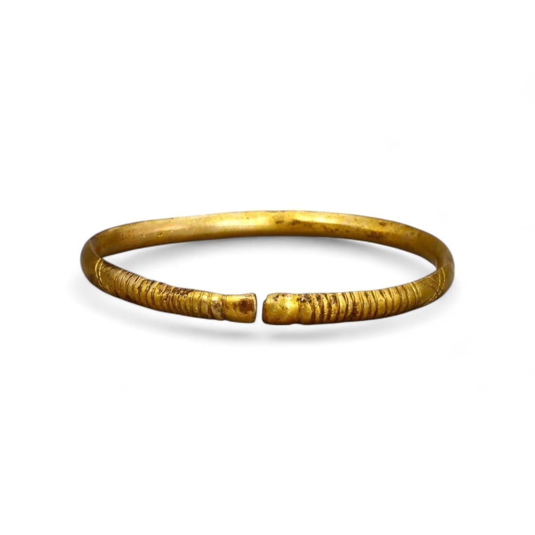 Viking Era: Gold-gilt Bronze Arm Ring With Incised Motif, 9th-11th ...