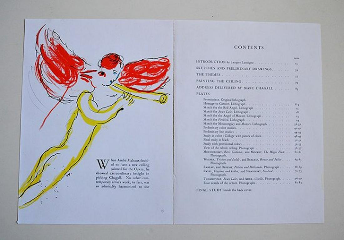 Marc Chagall "sketch Of The Red Angel" Lithograph