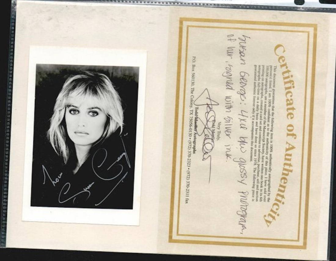 Susan George Signed 4 X 6 Photograph W/coa Auction