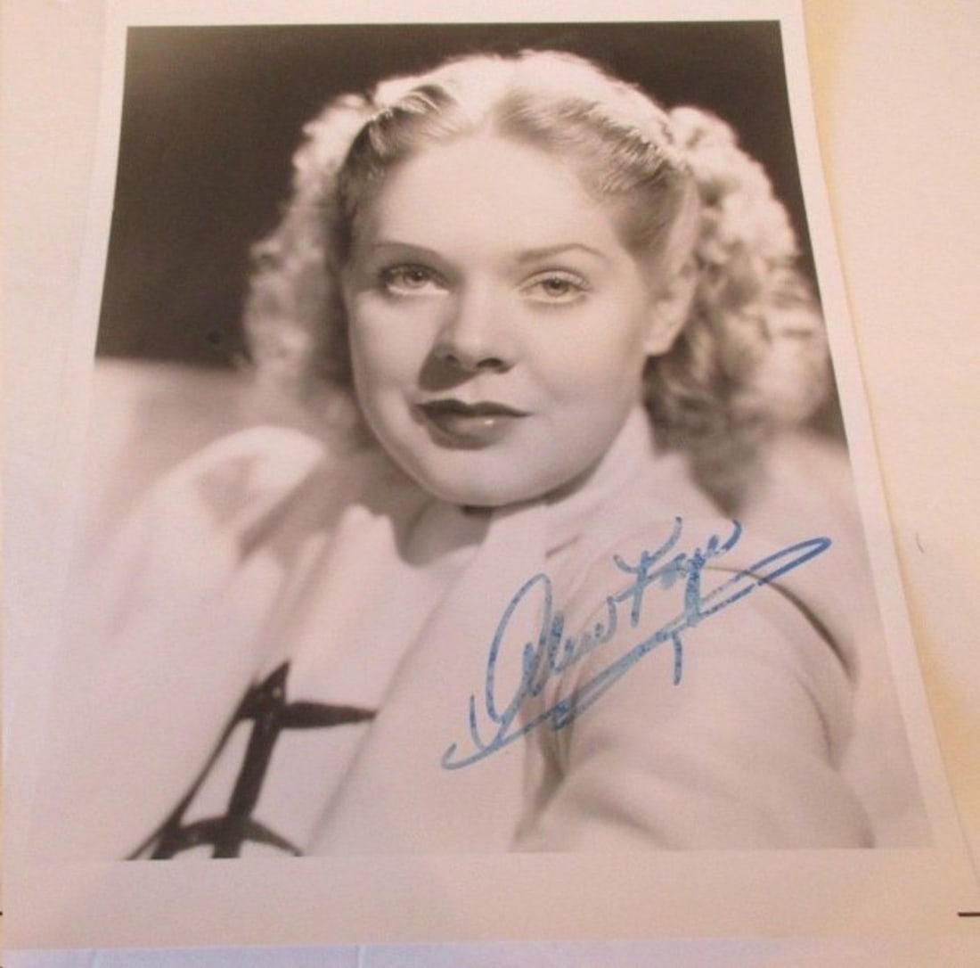 Alice Faye Signed 8 X 10 Photograph W/coa Auction