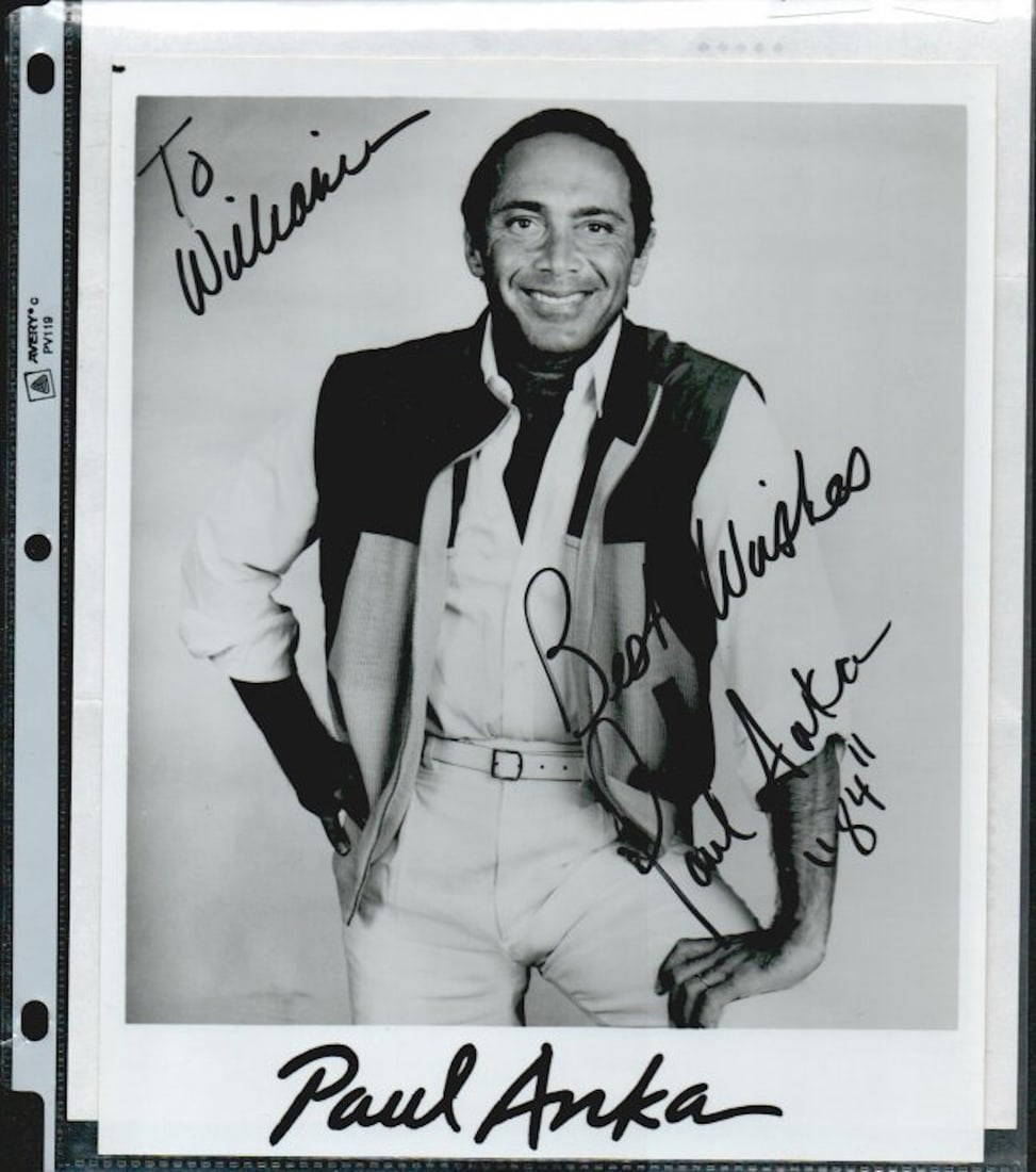Paul Anka Signed 8 X 10 Photograph. Comes With Auction