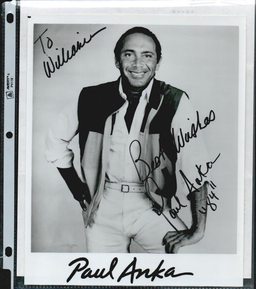 Paul Anka Signed 8 X 10 Photograph. Comes With Auction