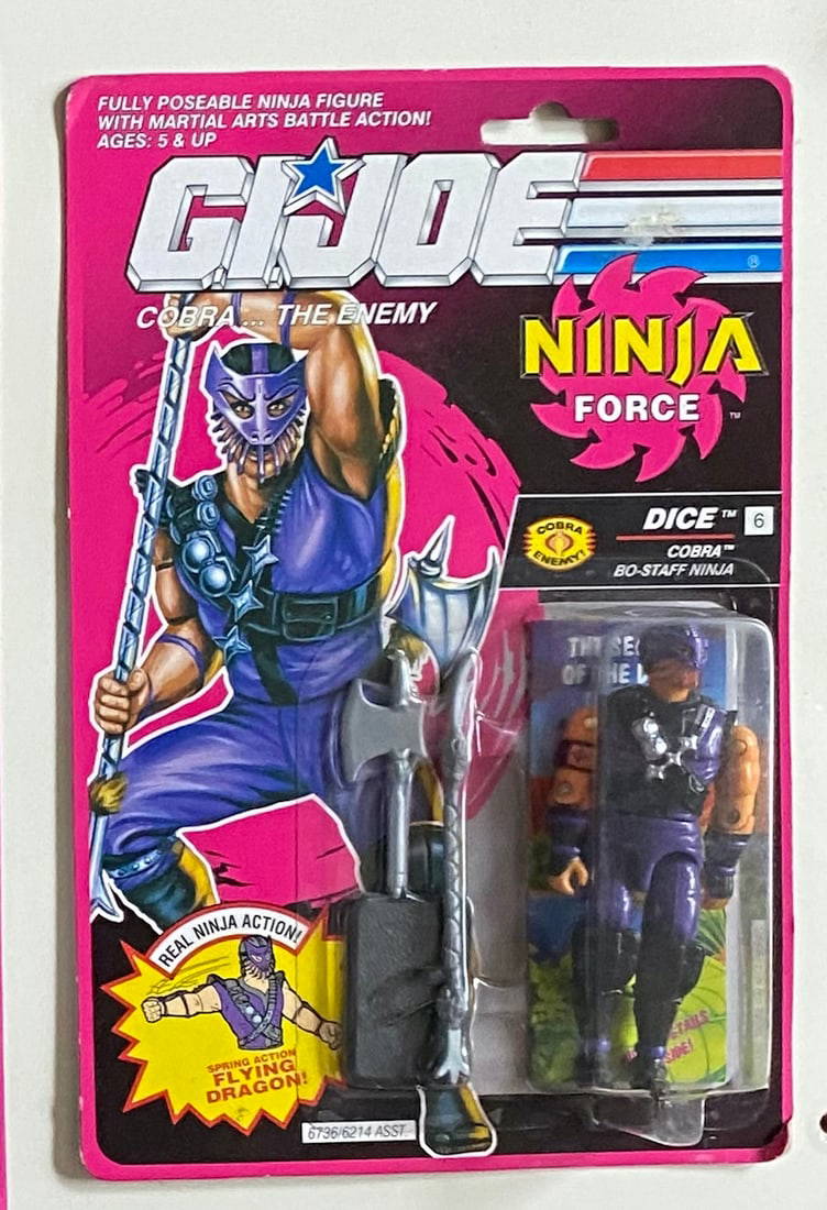 G.i. Joe Ninja Force "dice" Figurine On Card Auction