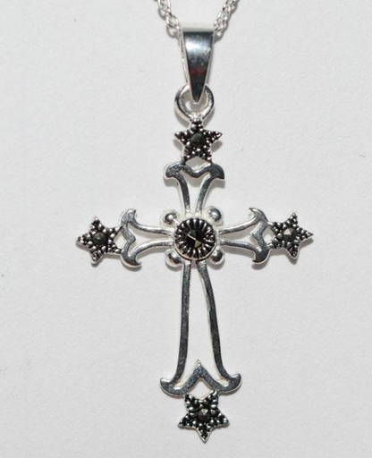 Sterling Silver Star Cross Necklace