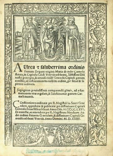 Ordine Carmelitano Nicolas Audet. Aurea Et Salub