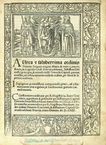 Ordine Carmelitano Nicolas Audet. Aurea Et Salub