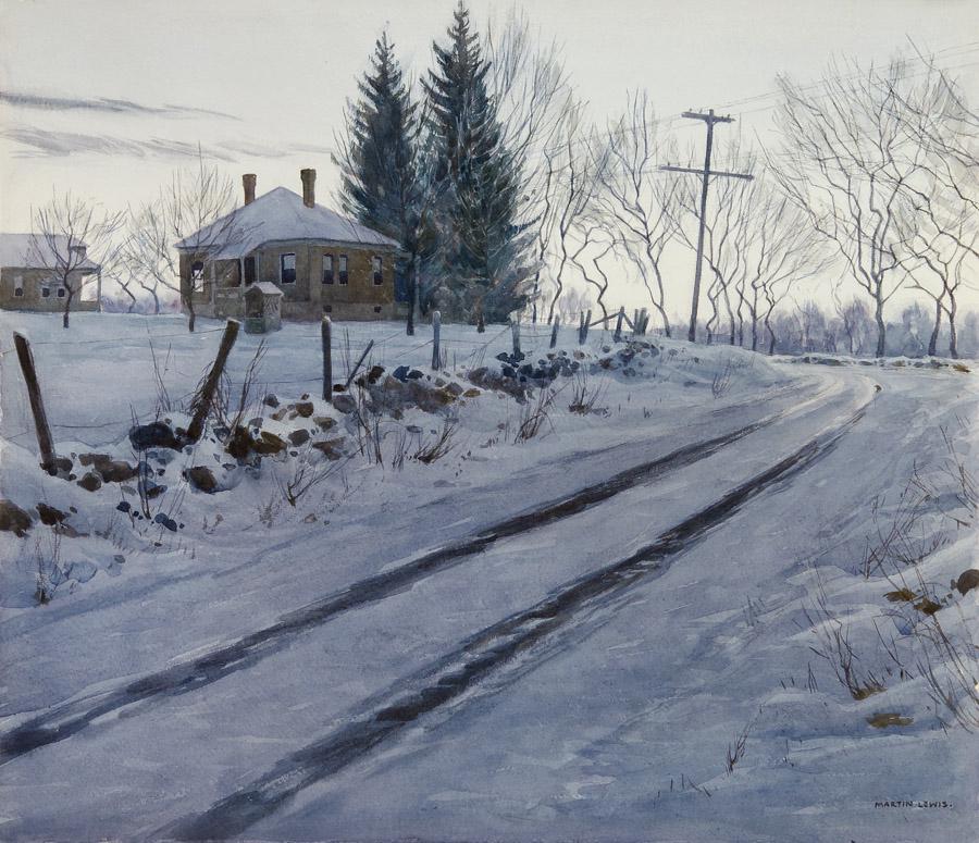 Martin Lewis, Winter Morning, Watercolor
