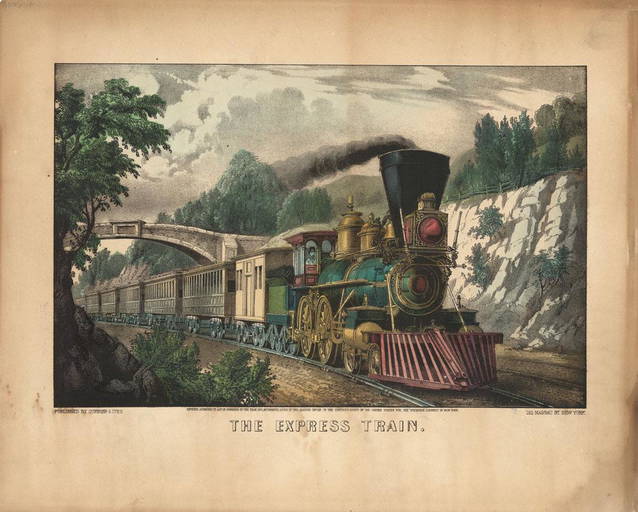 Currier & Ives The Express Train Lithograph