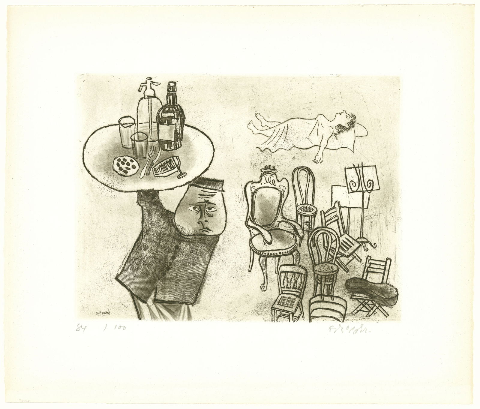 William Gropper, Dream, Etching With Soft Ground Auction
