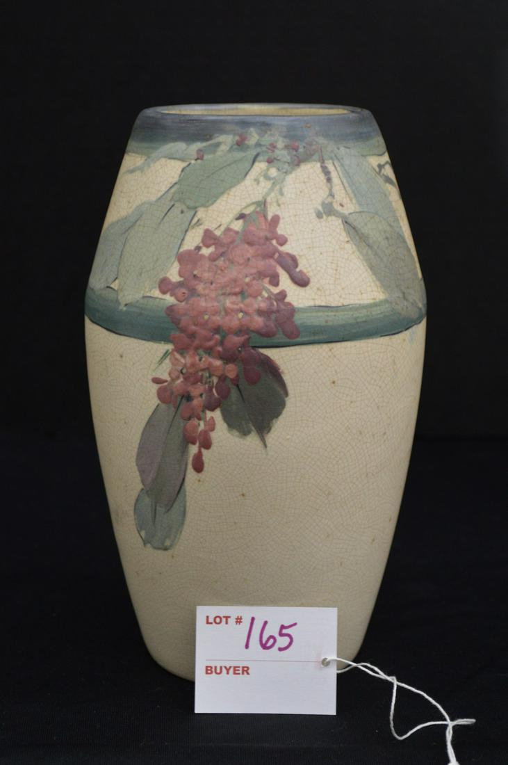 For Auction: Weller Pottery "Hudson Style" Vase w/ Purple and Pink ...