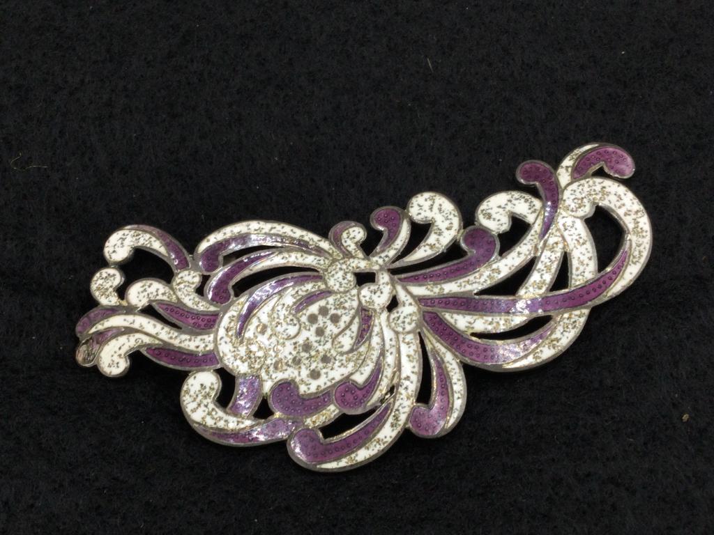 Antique Sterling Enamel Pin