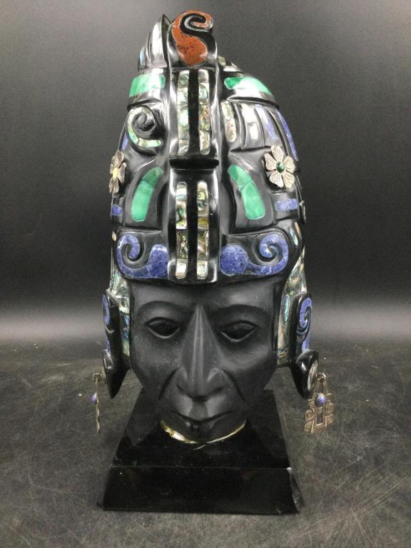 Taxco Carved Obsidian God Auction