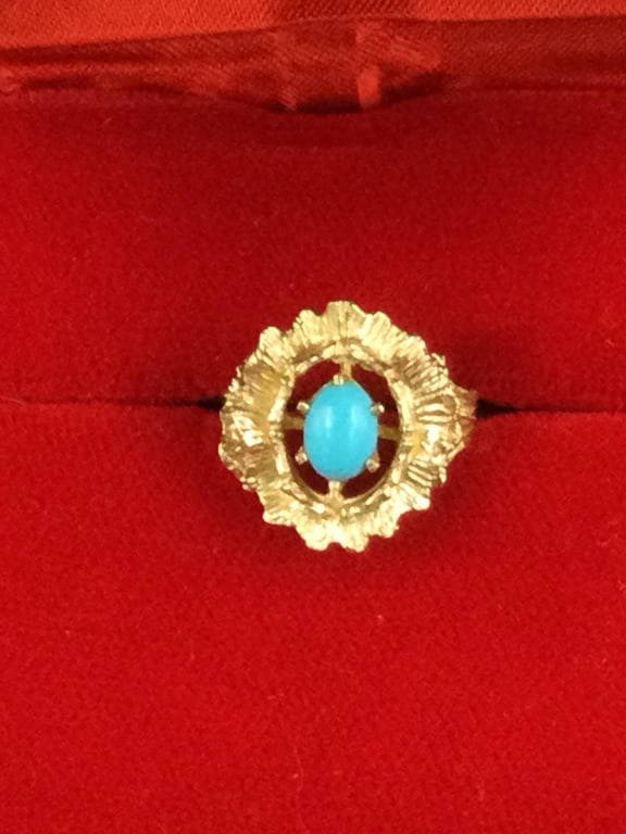 14k Gold Turquoise Auction