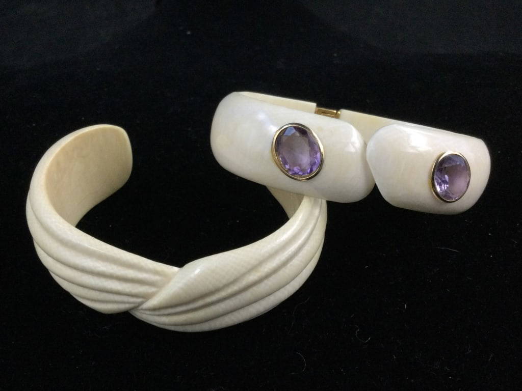 Carved Vintage Ivory Cuff Bracelets Auction