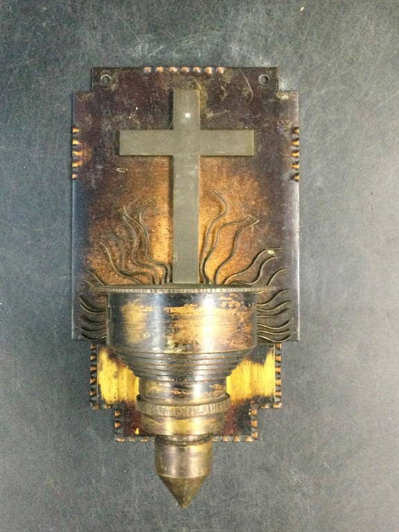 Vintage Religious Holy Water Plaque Auction