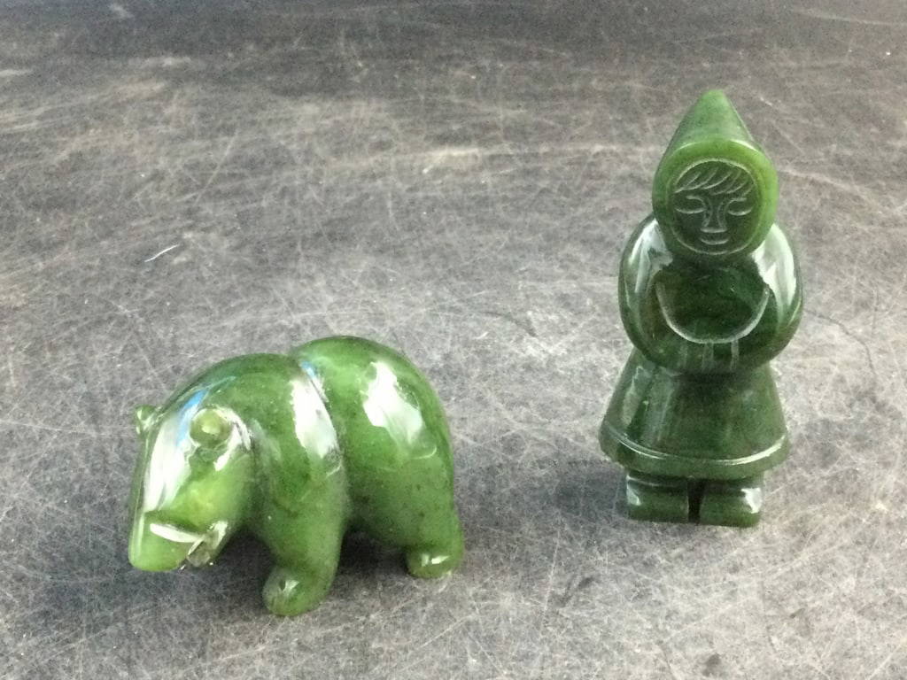 Carved Alaskan Jade Statues Auction