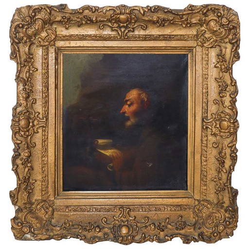 Friar With Crucifix Reading, 17th Century Painter