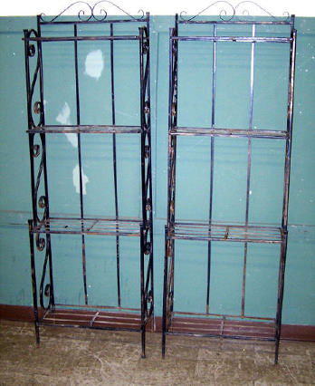2 Metal Bakers Racks Style Shelves