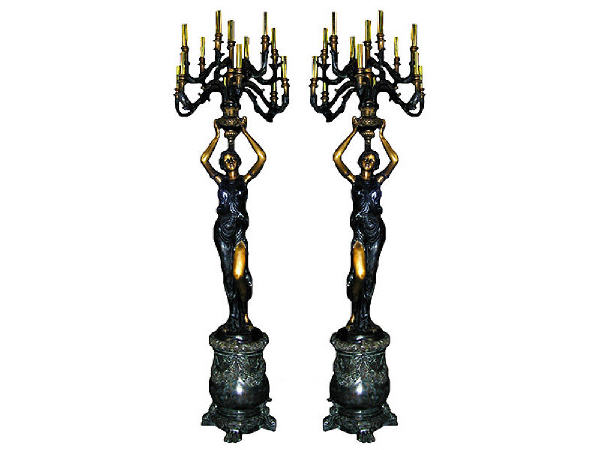 Monumental Figural Candle Sticks