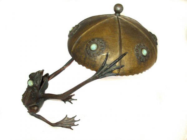 13002: RARE Austrian Bronze Frog Lamp w/ Jeweled Shade - Mar 29, 2008 ...