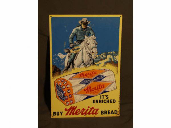 Vintage Lone Ranger Merita Bread Sign