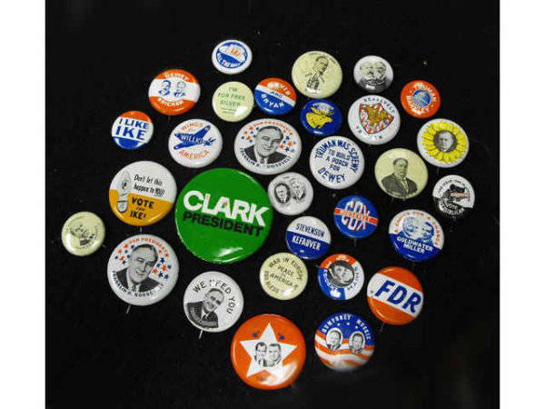 Vintage Lot Of Assorted Political Pins