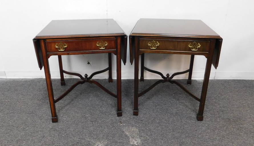 Pair Of Mahogany Kindel Pembroke Tables