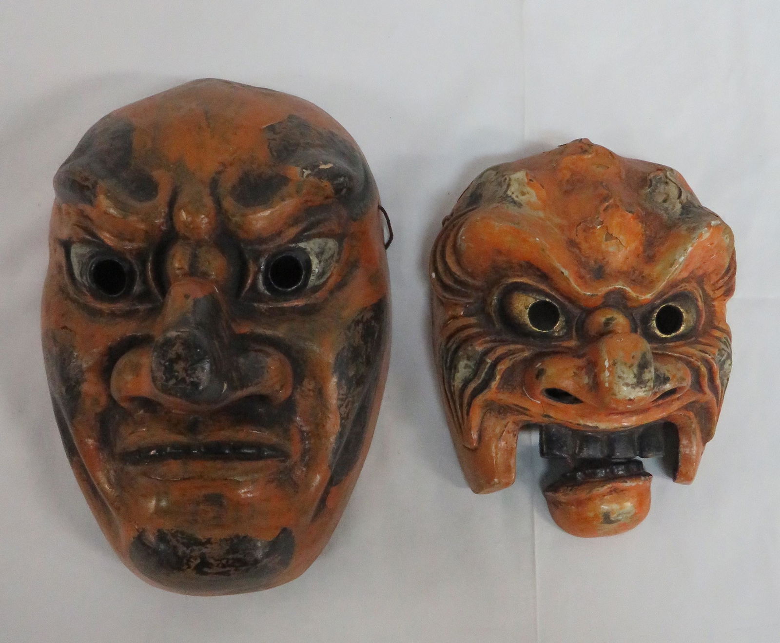 Vintage Japanese Bugaku Theater Masks