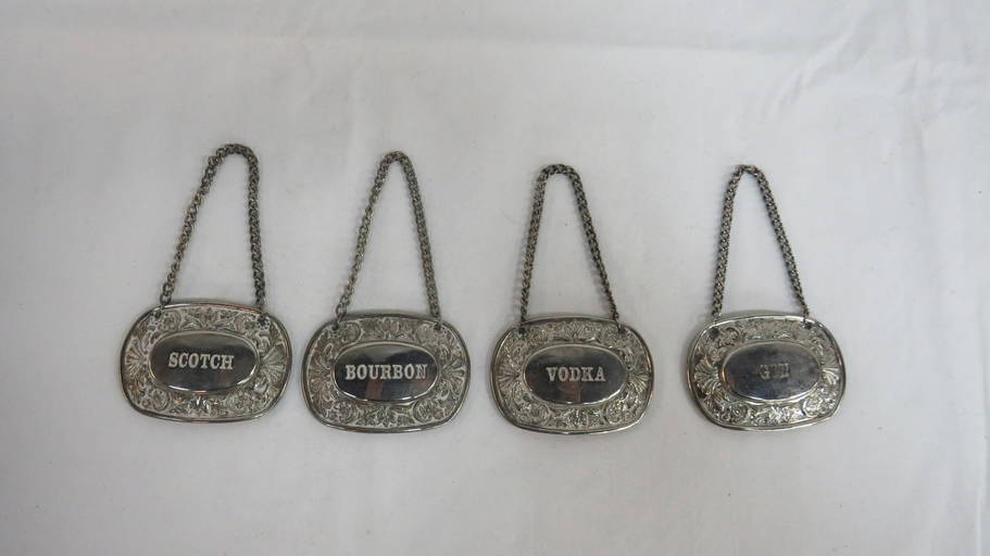 Set of 4 Silverplate Liquor Decanter Labels (#0264) on Dec 11, 2022 ...