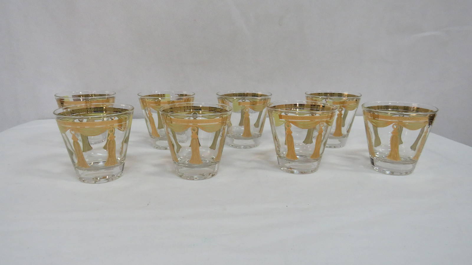Mid Century Fred Press Barware Glasses Set Of 8 Auction