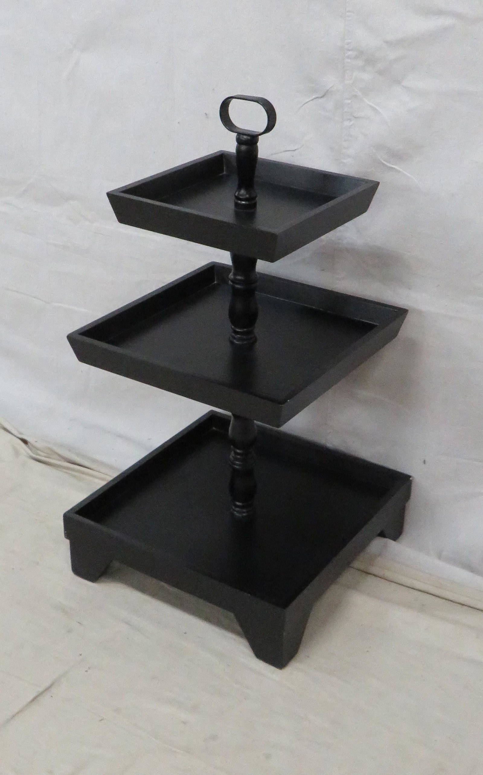 Large Rustic Farmhouse Three Tier Tray Auction