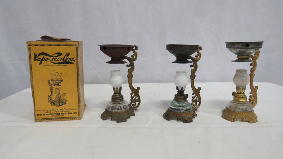 3 Vapo Cresolene Lamp Vaporizer In Box