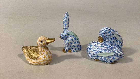 3 Miniature Herend Animals