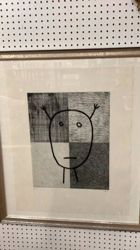 Abstract Stick Figure Art Print On Paper