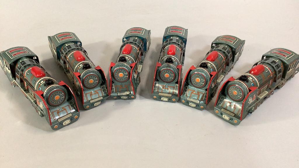 6 Japan Tin Toy Train Engines
