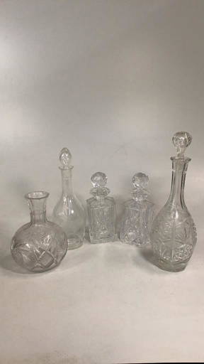 4 Decanters, Jug