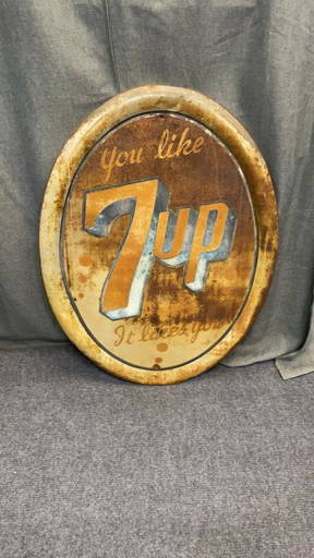 Vintage Oval 7up Sign