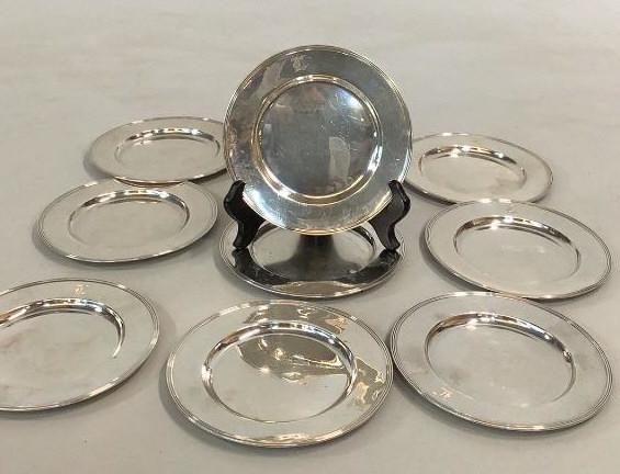10 Sterling Silver Bread Plates