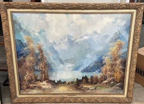 Monumental William Bauer Oil on Canvas Landscape (#1010A) on Mar 07 ...