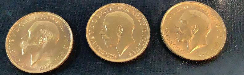 1913 Great Britain King George Gold Sovereign Coin