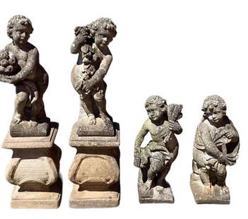 Concrete Four Season Cherub Garden Statues