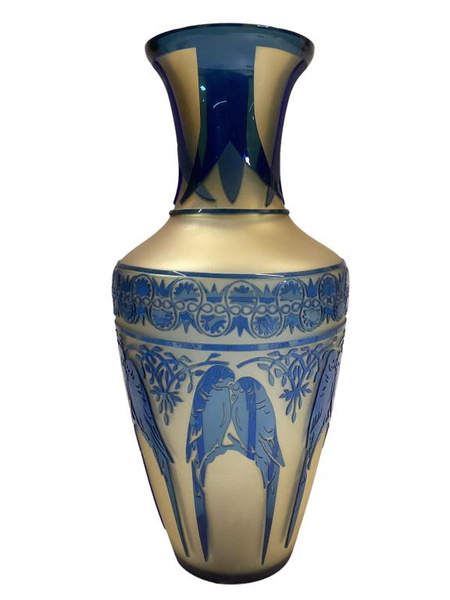 Kelsey Pilgrim Cameo Cut Glass Vase