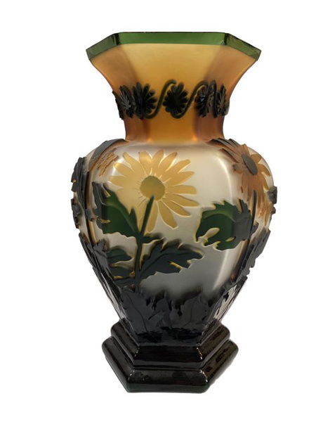 Kelsey Murphy Cameo Cut Glass Vase