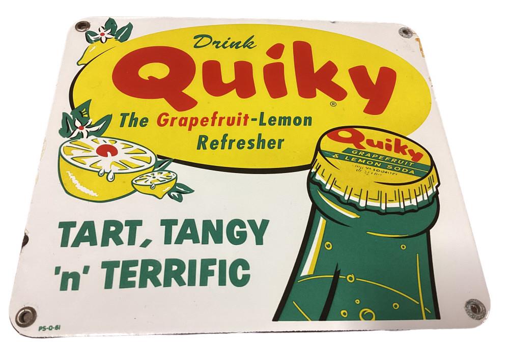 Drink Quiky Porcelain Soft Drink Sign Auction