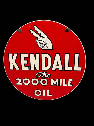 Vintage Double Sided Kendall Motor Oil Sign